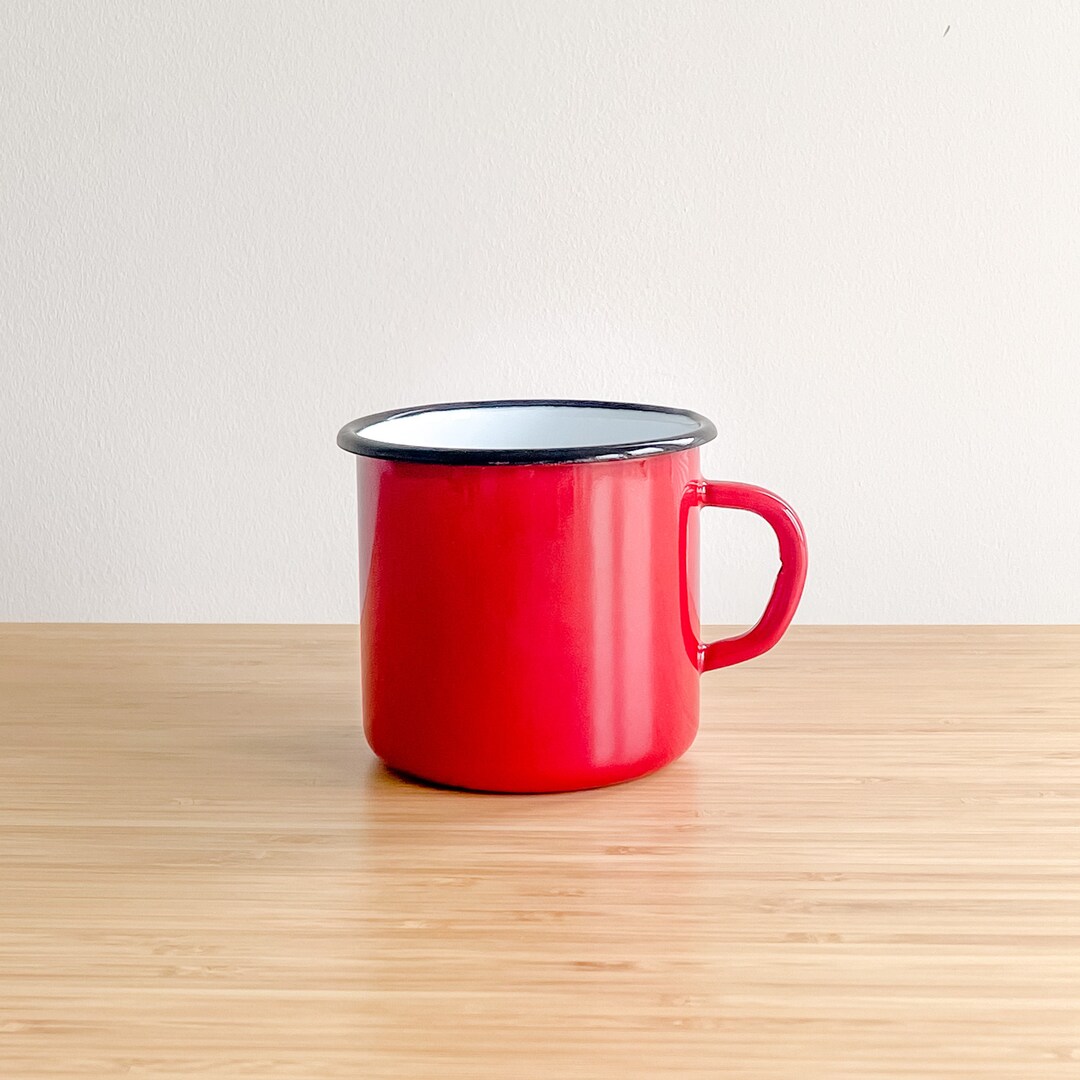 Ruby Red Enamel Mug, 100% Made in Europe, More Colours Availlable ...