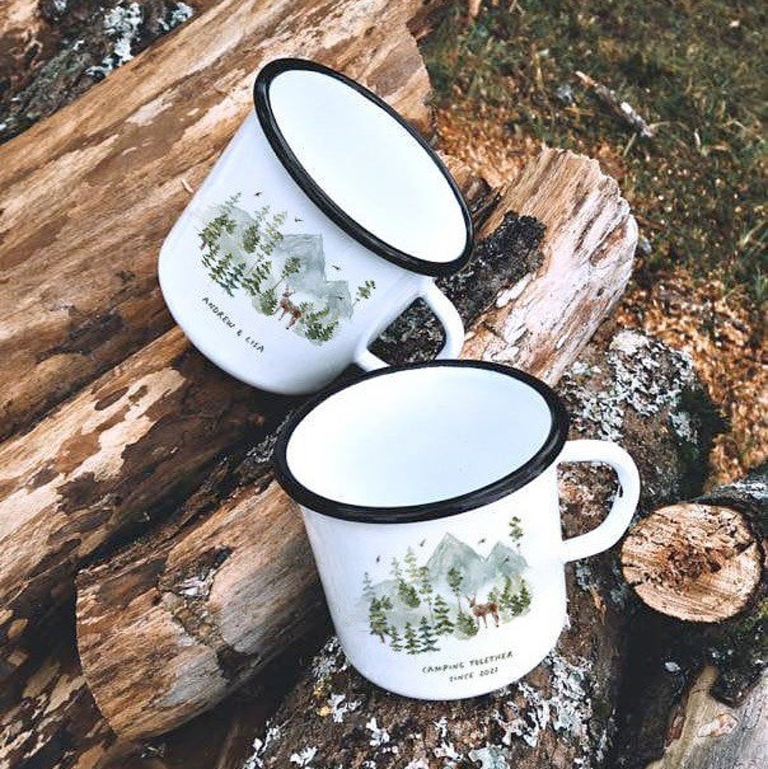 Set of 2 Custom Enamel Mugs 100% Handmade in Europe - Etsy UK