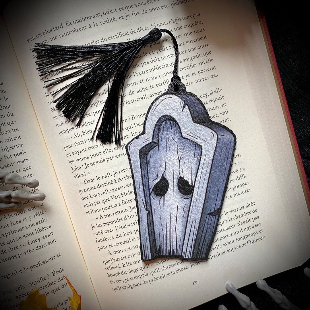 Bookmark. Sad Grave. Faux Leather Fabric - Etsy