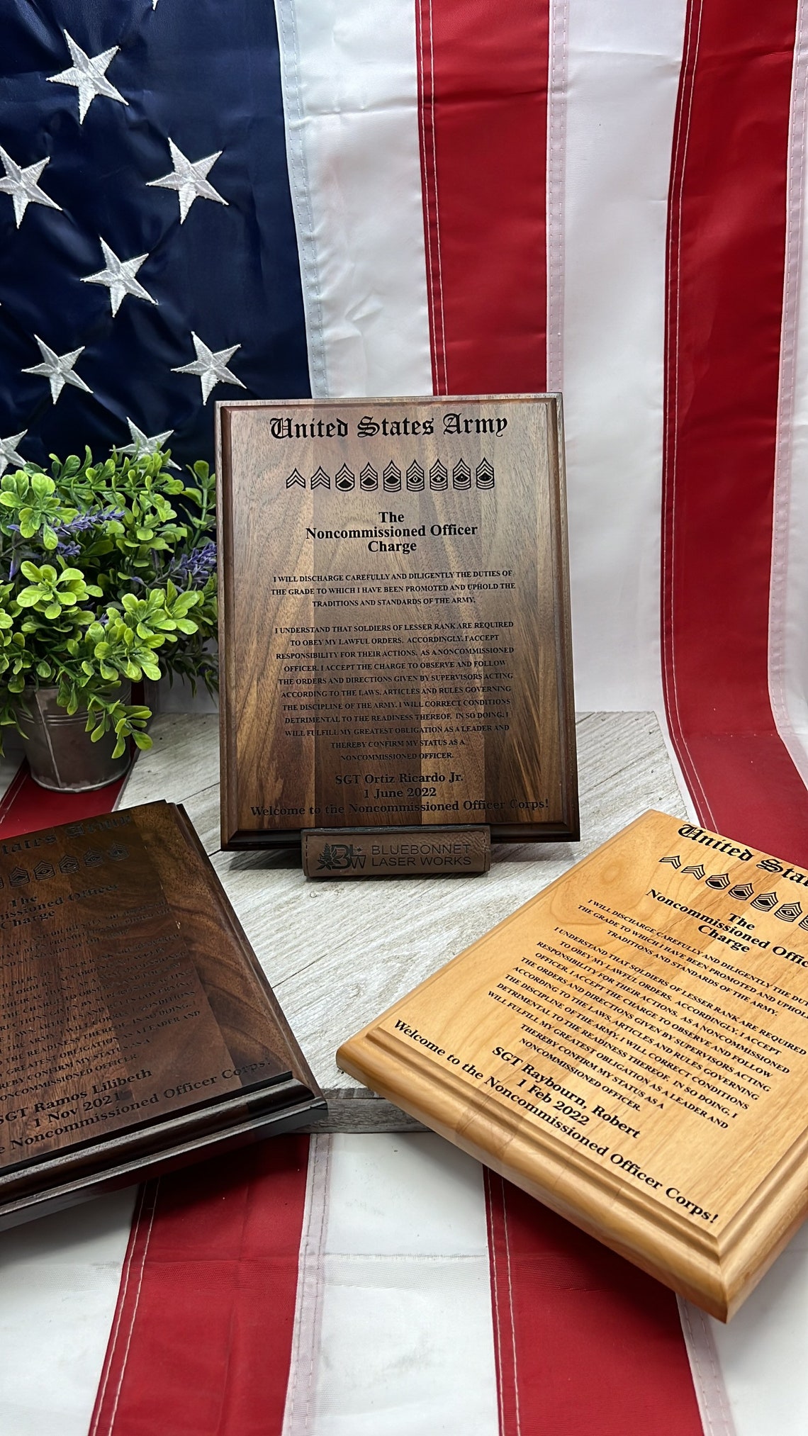 Army NCO Charge Leatherette or Wood Plaque Induction - Etsy