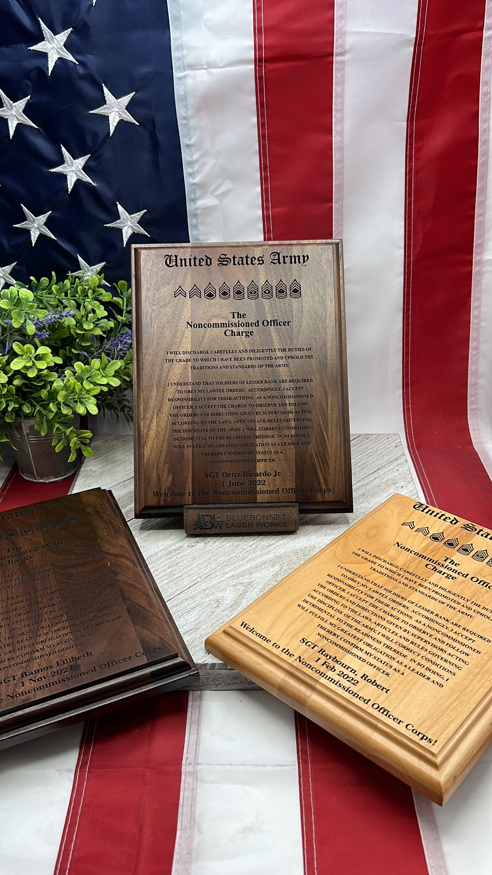 Army NCO Charge Leatherette or Wood Plaque Induction - Etsy