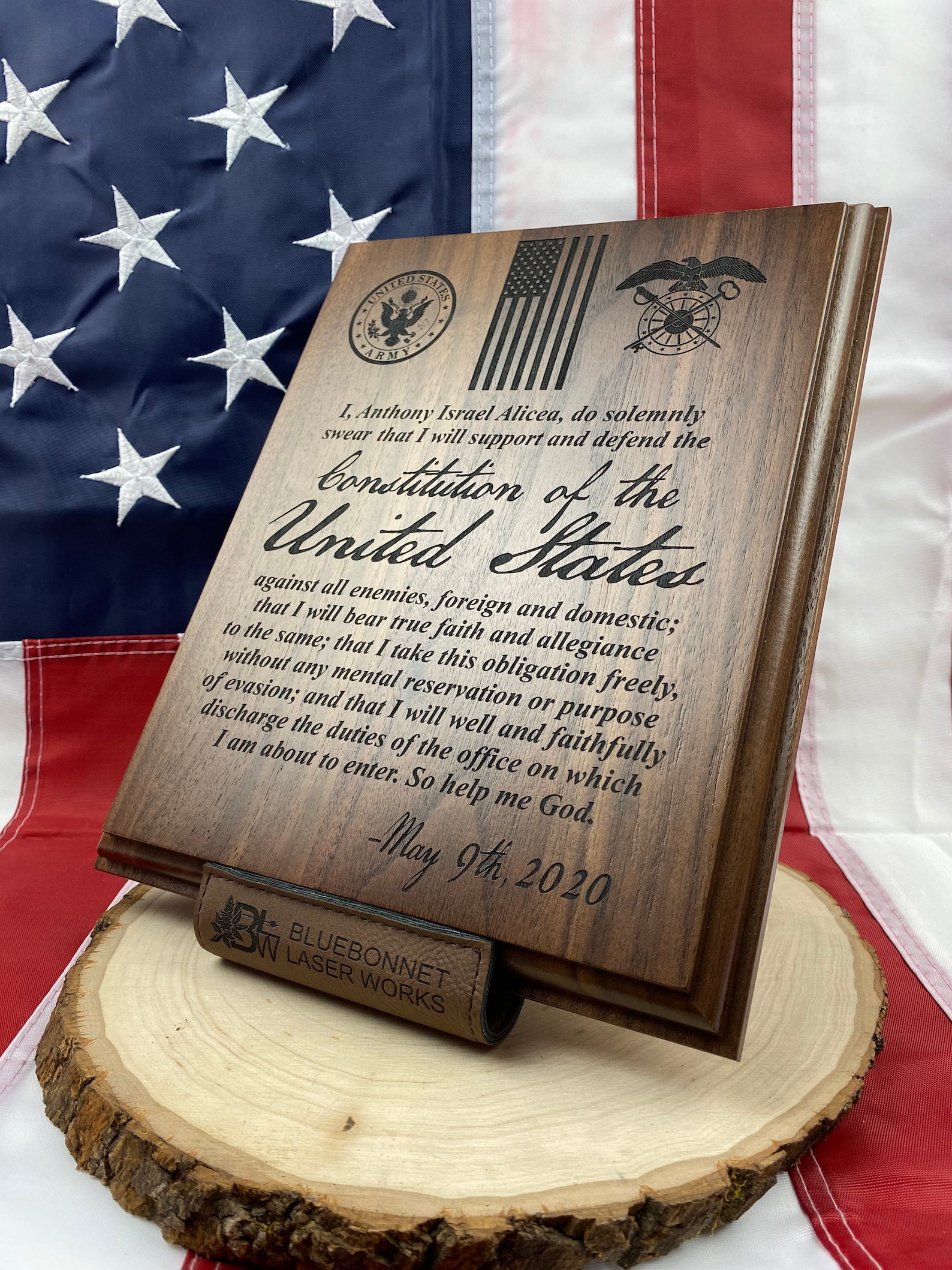 Oath of Commissioned Officers Leatherette or Wood Plaque W/ Branch, Air ...