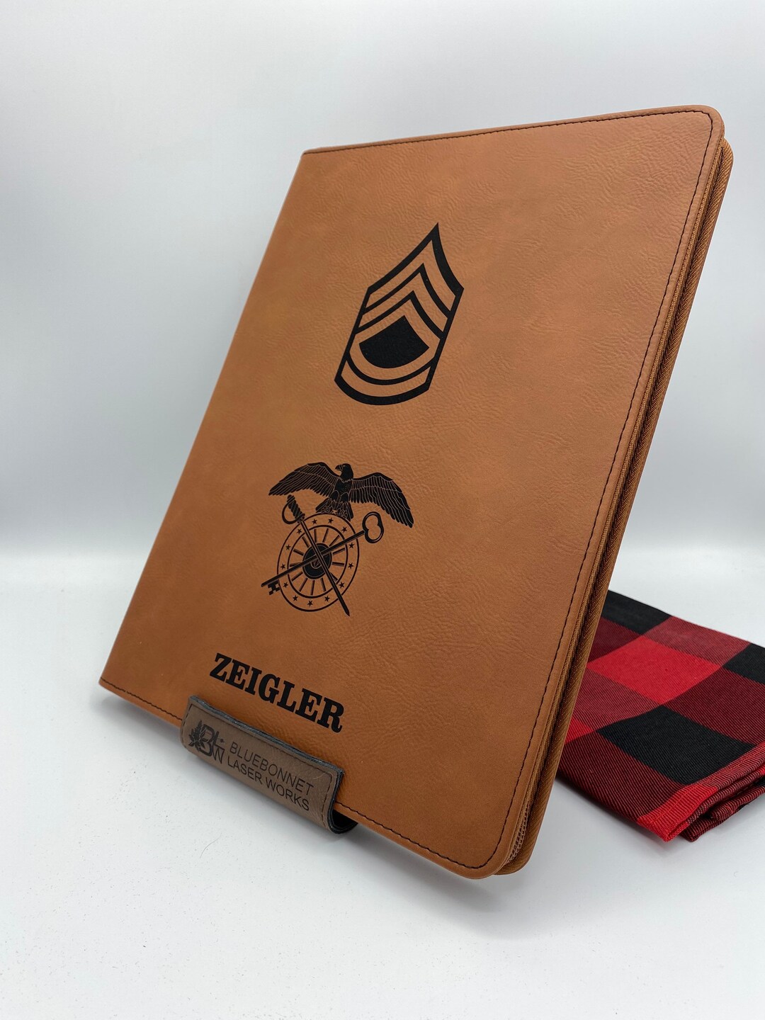 Personalized Faux Leather Portfolio With Zipper - Engraved Notepad Gift ...