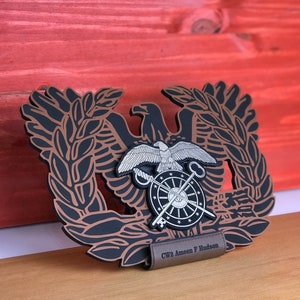 Eagle Rising / Branch Insignia Army Plaque- Birch Wood/leatherette ...