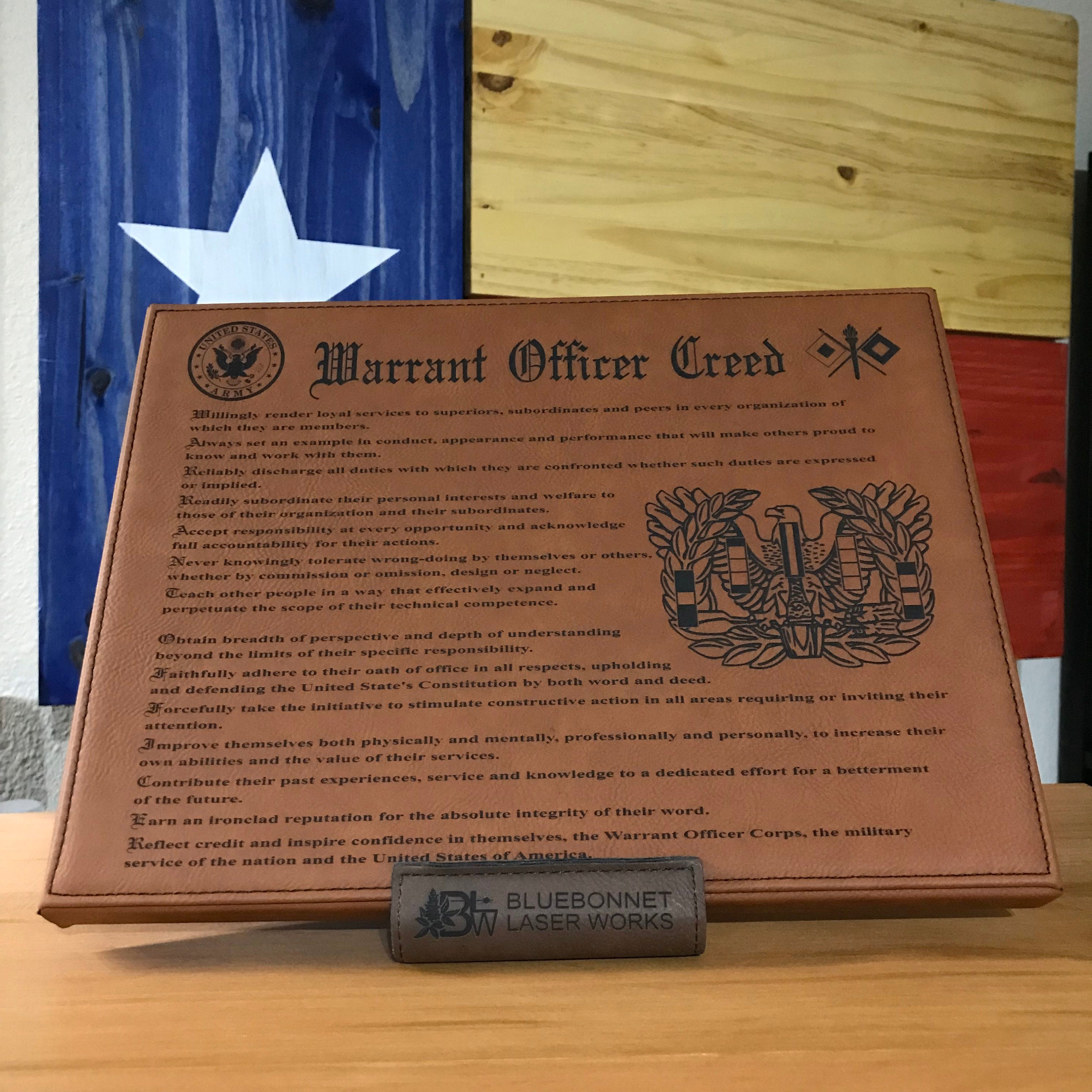 Army Warrant Officer Creed Leatherette or Wood Plaque - Etsy.de