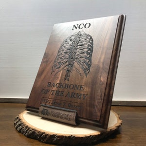 NCO Backbone of the Army Plaque; Induction, Promotion, Soldier, Army ...