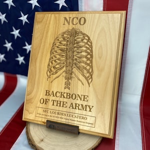 NCO Backbone of the Army Plaque; Induction, Promotion, Soldier, Army ...