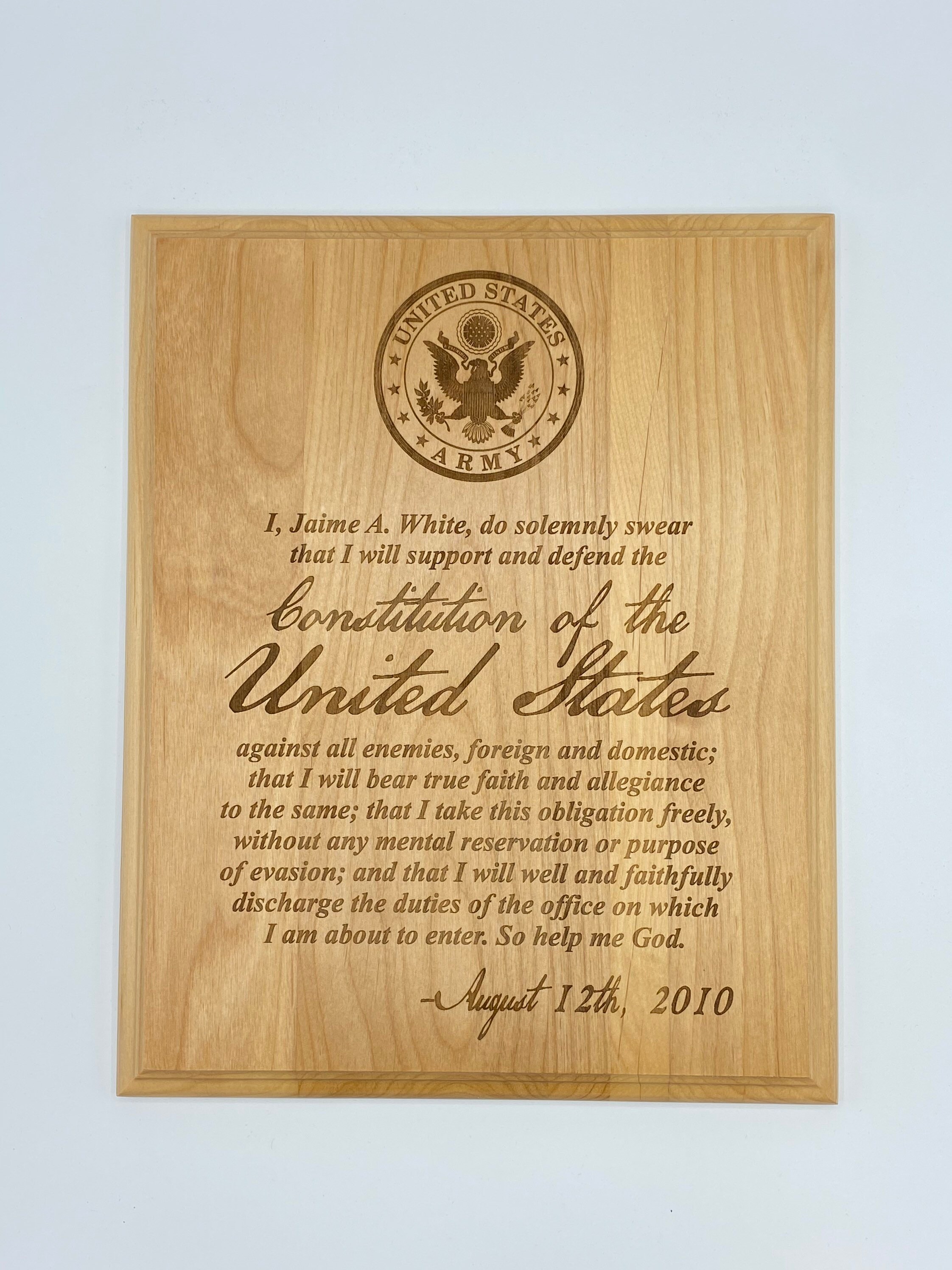 Oath of Commissioned Officers Leatherette or Wood Plaque, Personalized ...
