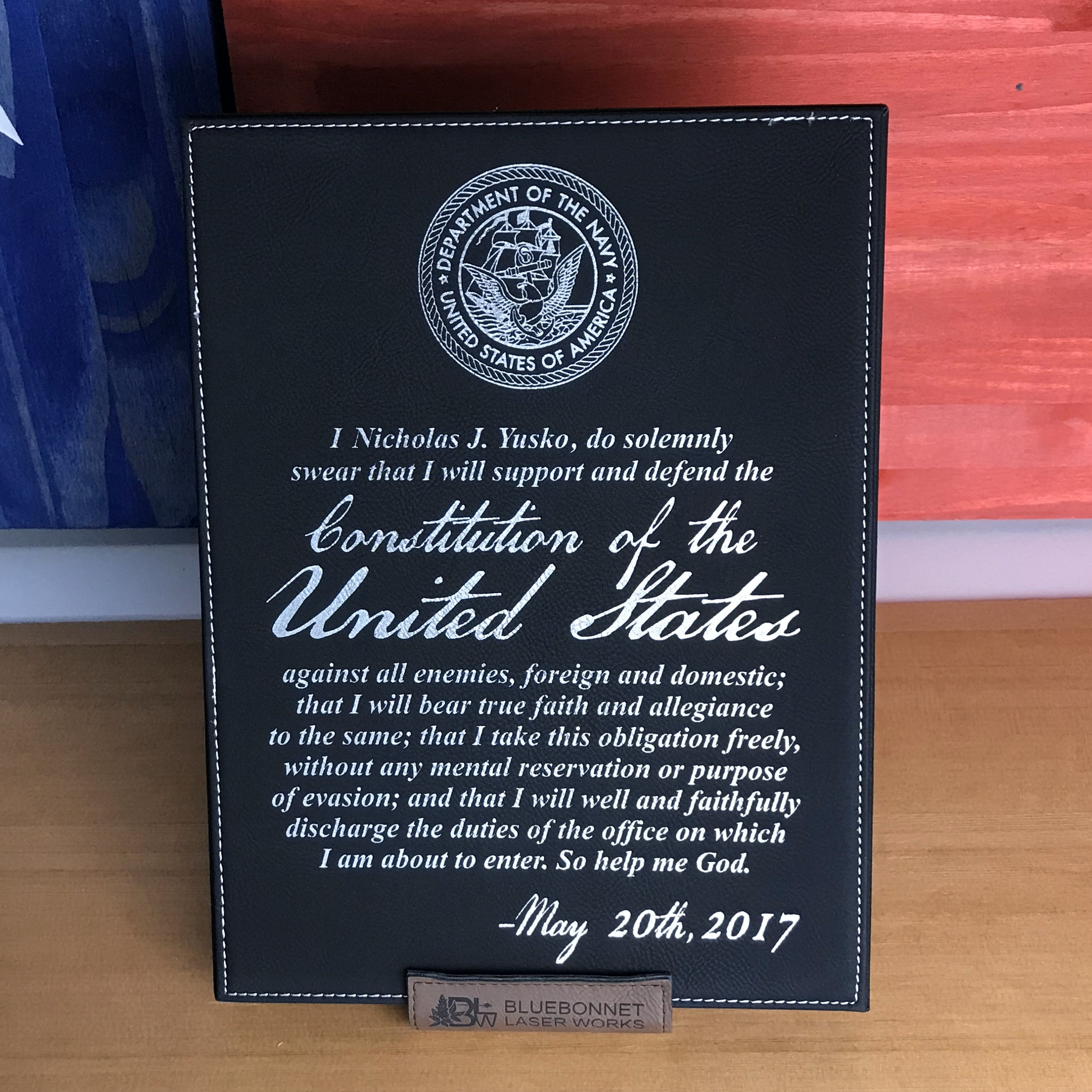Oath of Commissioned Officers Leatherette or Wood Plaque, Personalized ...