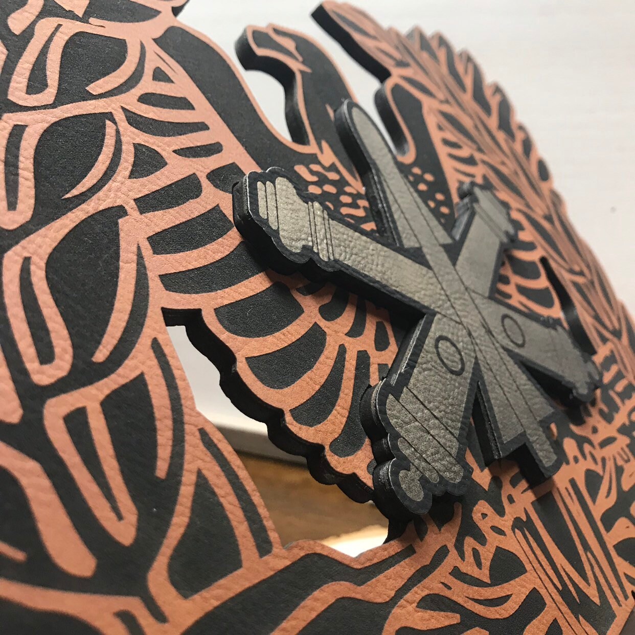 Eagle Rising / Branch Insignia Army Plaque- Birch Wood/leatherette ...