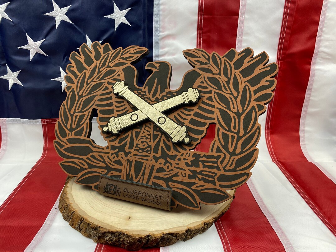 Eagle Rising / Branch Insignia Army Plaque- Birch Wood/leatherette ...
