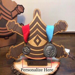 Eagle Rising / Branch Insignia Army Plaque- Birch Wood/leatherette ...