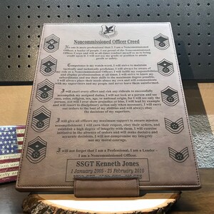 Air Force NCO Creed Leatherette Plaque, Induction, Promotion, Airmen ...