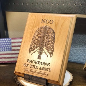 NCO Backbone of the Army Plaque; Induction, Promotion, Soldier, Army ...