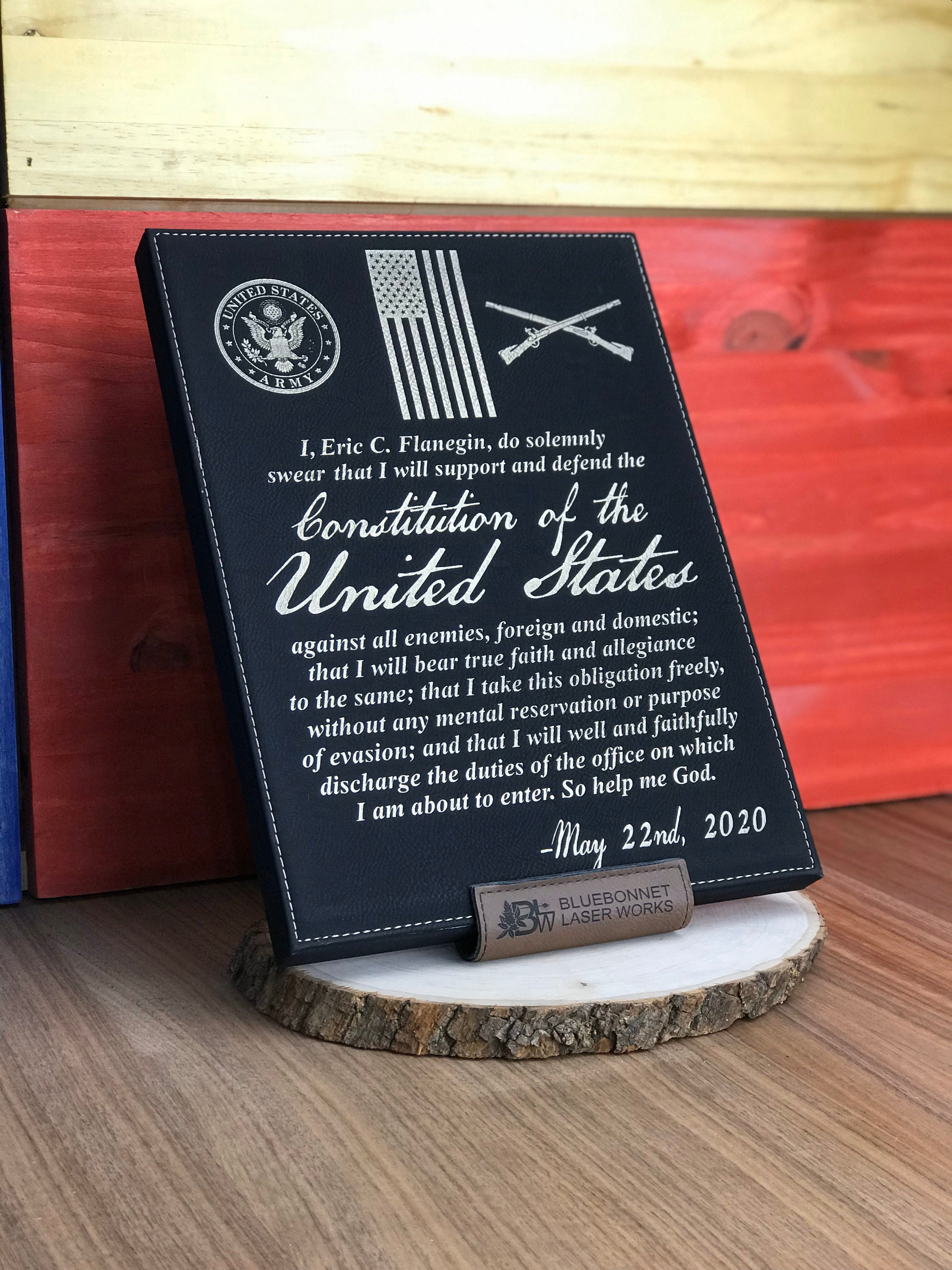 Oath of Commissioned Officers Leatherette or Wood Plaque W/ Branch, Air ...