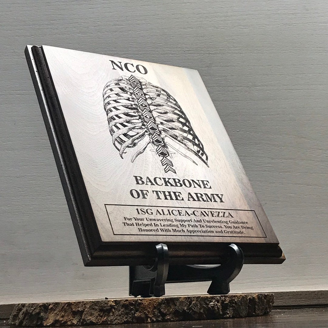 NCO Backbone of the Army Plaque; Induction, Promotion, Soldier, Army ...