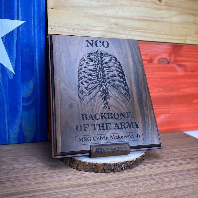 NCO Backbone of the Army Plaque; Induction, Promotion, Soldier, Army ...