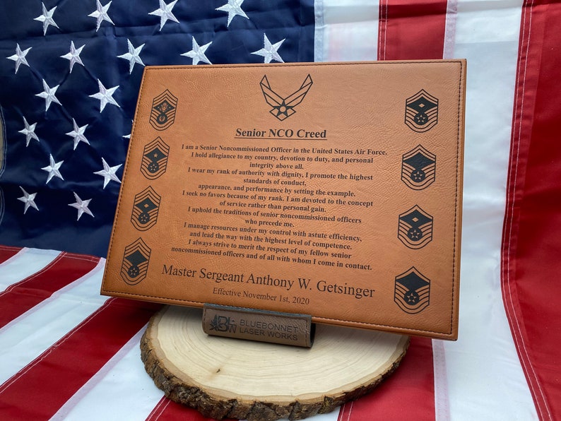 Air Force Senior NCO Creed Leatherette: Plaque Induction - Etsy Air Force Senior NCO Creed Leatherette: Plaque Induction - Etsy