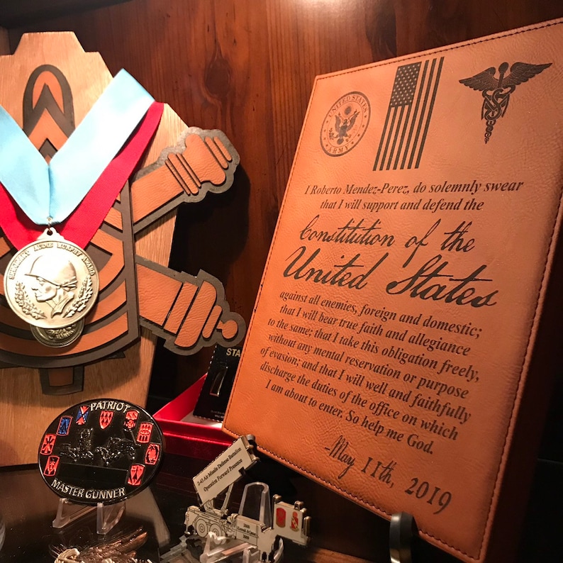 Oath of Commissioned Officers Leatherette or Wood Plaque W/ Branch, Air ...