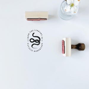 Ex Libris, Snake Book Stamp, Book Custom Library Book Stamp, This Book ...