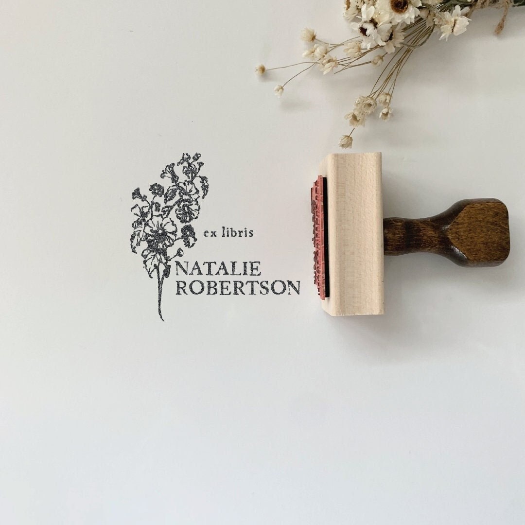 Ex Libris, Romantic Vintage Book Stamp, Custom Library Book Stamp, Book ...