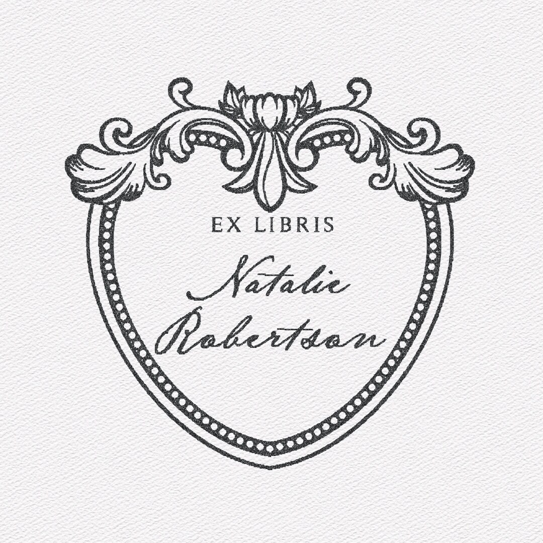 Ex Libris, Romantic Vintage Style Book Stamp, Custom Library Book Stamp ...