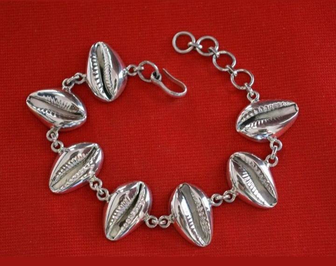 Cowrie Shell Design Bracelet, Cowry Shell Bracelet, Handmade Silver ...