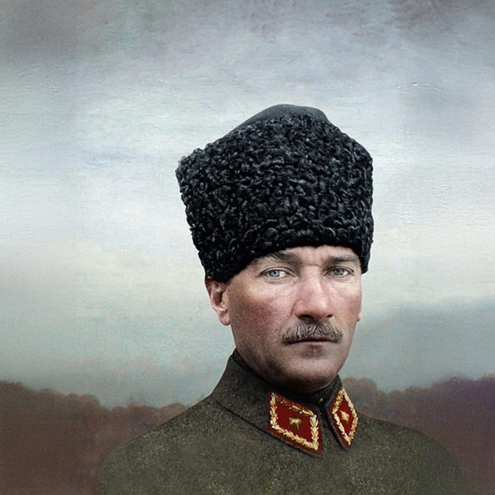 Atatürk Kalpak Hat – Black Sheepskin Handmade Turkish Leather Hats ...