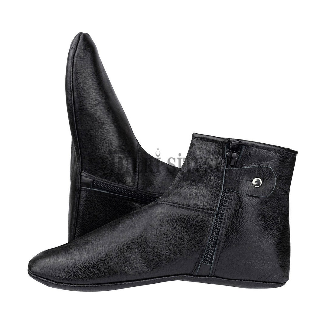 Khuffain – Handcrafted Black Goat Leather Islamic Mest Shoes ...