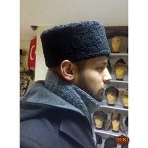 Black Sheepskin Papakha Kalpak – Handmade Caucasus Winter Hat ...