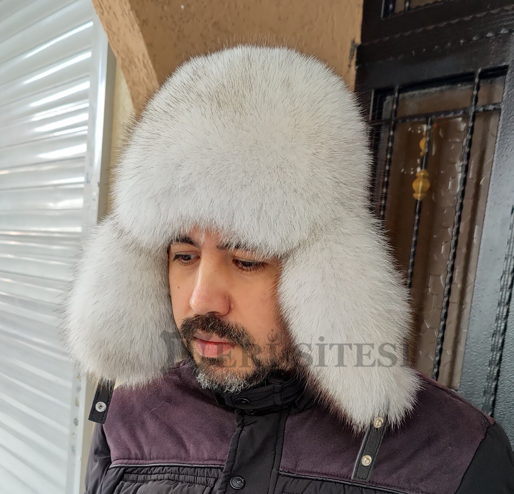 Mens fox fur hat store