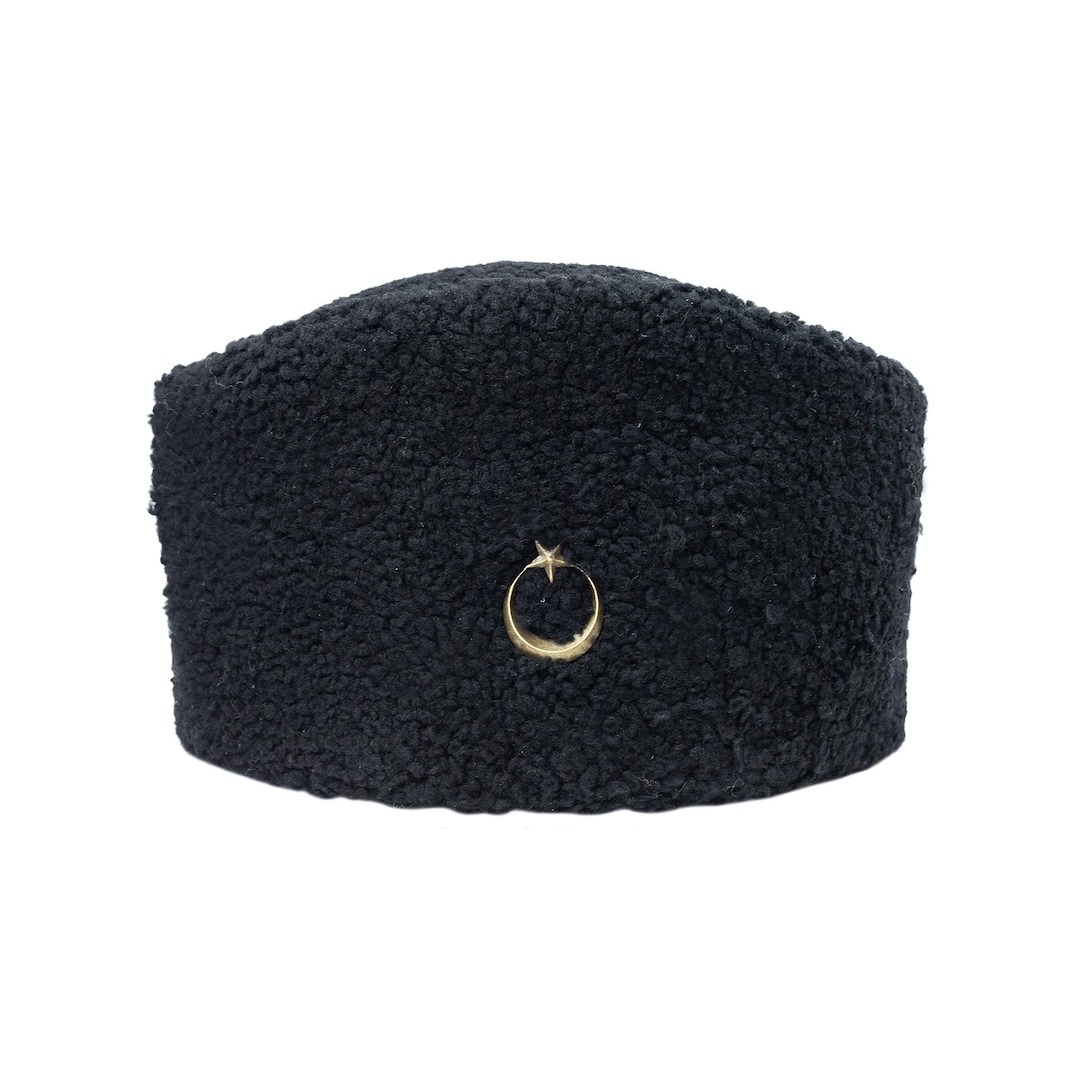 Atatürk Kalpak Hat – Black Sheepskin Handmade Turkish Leather Hats ...