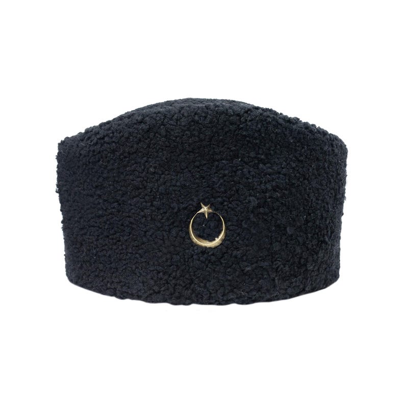 Atatürk Kalpak Hat – Black Sheepskin Handmade Turkish Leather Hats ...