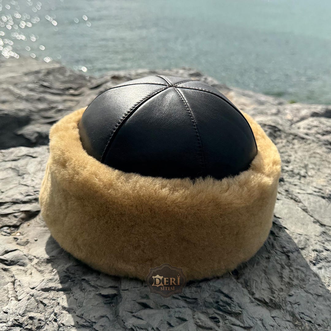 Fur Winter Hat – Brown Sheepskin Hats, Handmade Cap, Unisex Warm ...