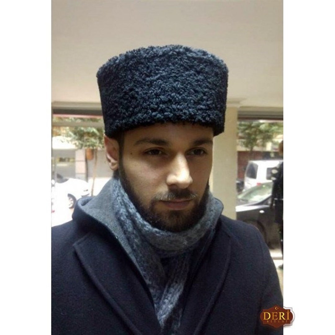 Black Sheepskin Papakha Kalpak – Handmade Caucasus Winter Hat ...