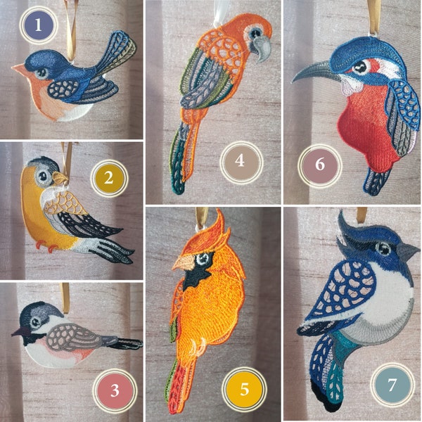 Embroidered Birds - Etsy