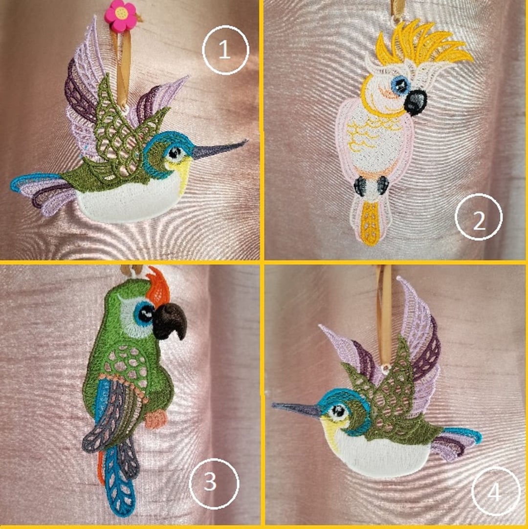 Bird Lace Decoration ~ Bird for Mobiles ~ Embroidered Bird Ornaments - Etsy