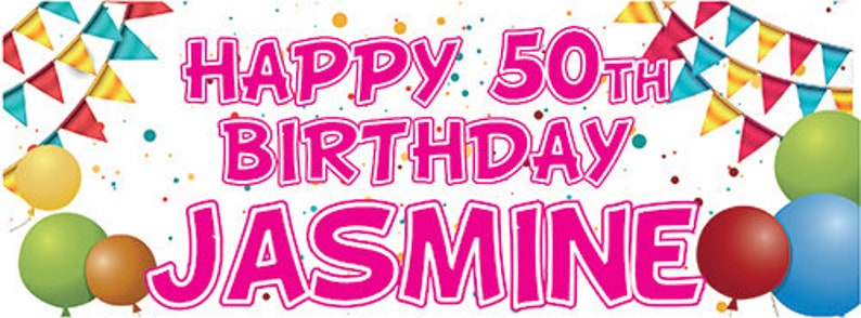 2 Personalised Balloon & Bunting Birthday Banners Available - Etsy