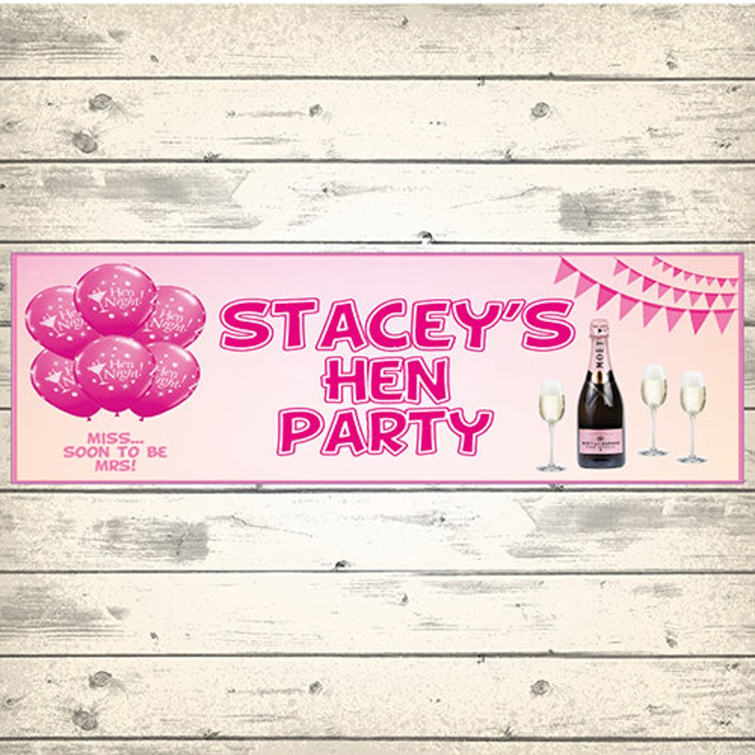2 Personalised Hen Party Banners - Any Name/message - Etsy UK