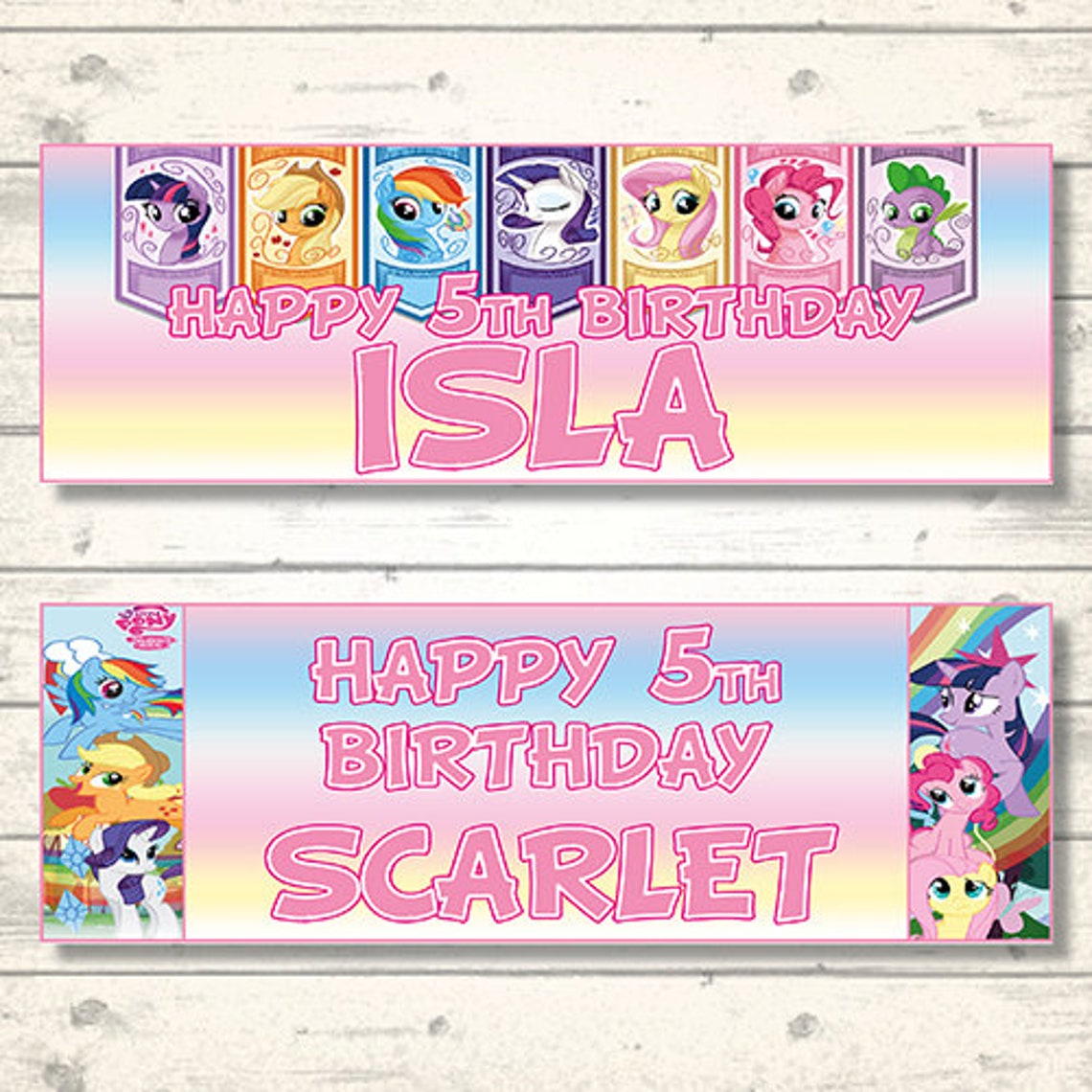 2 Personalised My Little Pony Birthday Banners Any NAME and | Etsy
