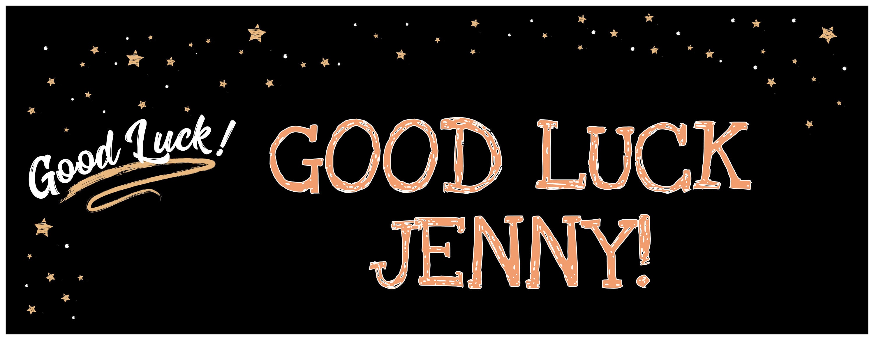 2 Personalised Good Luck! Banners - Available in 6 Colours - Any ...