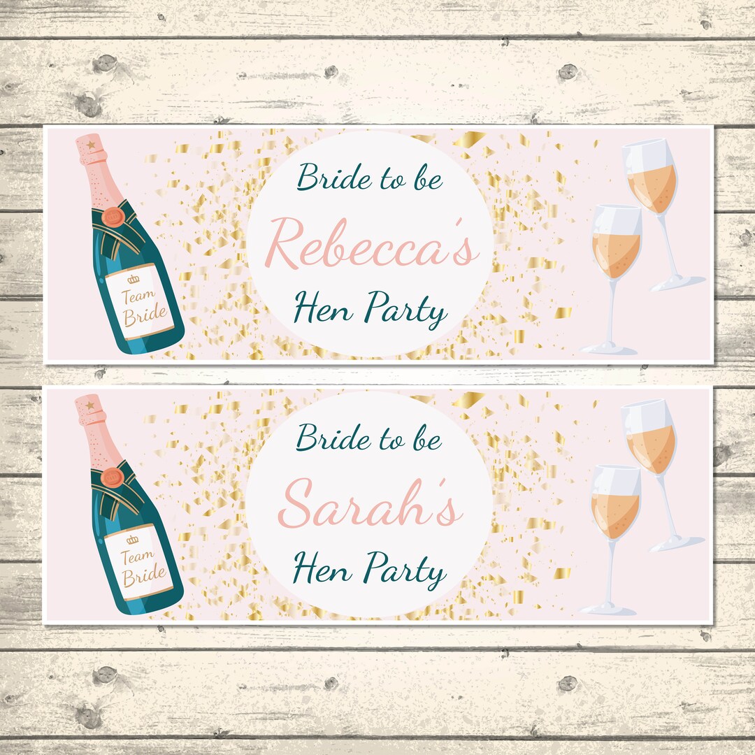 2 Personalised Bride to Be Hen Party Banners - Any Name/message - Etsy UK