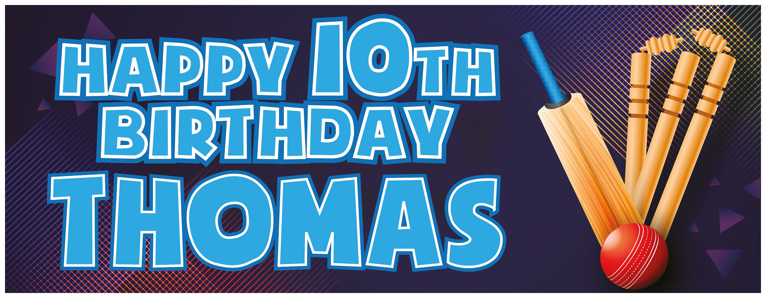 2 Personalised Cricket Birthday Party Banners Design 1 - Etsy