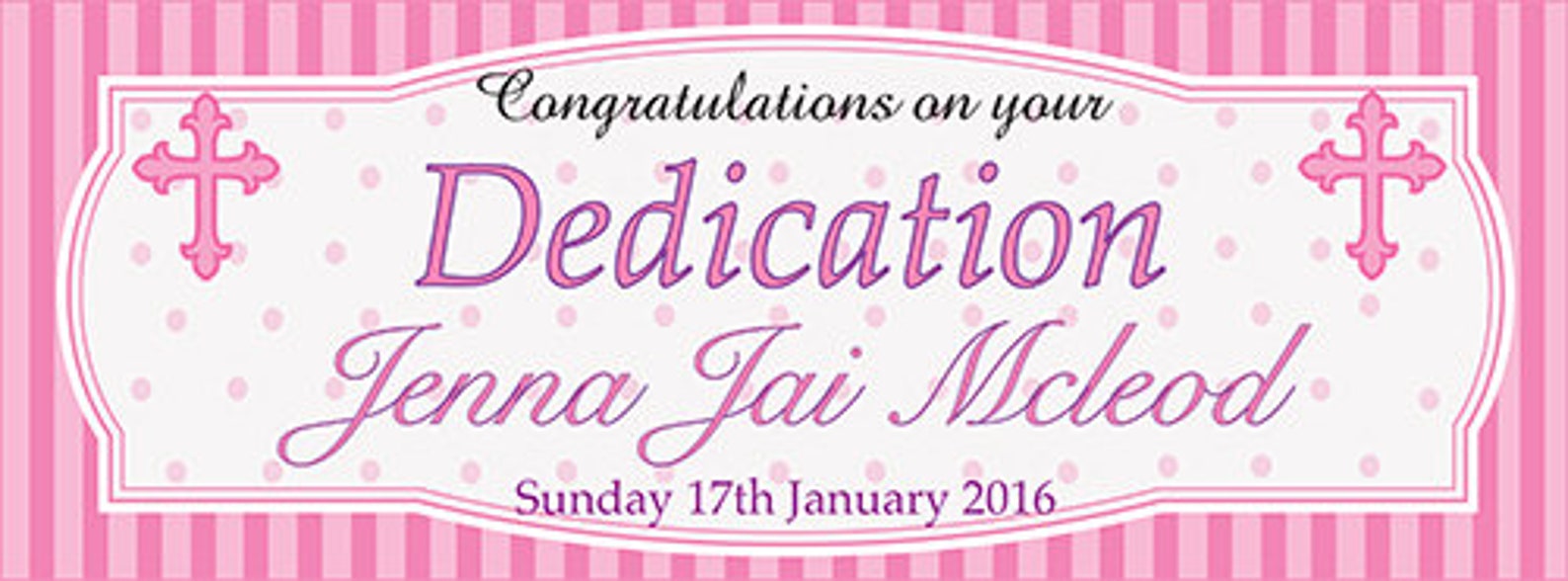 2 Personalised Dedication Banners Any Name and Date - Etsy UK