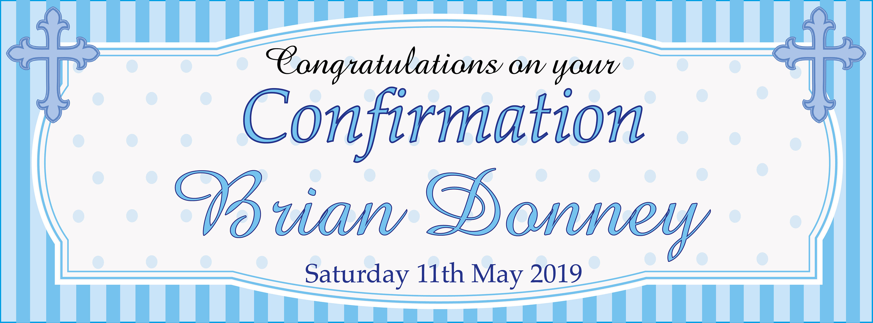 2 Personalised Confirmation Banners Any Name and Date | Etsy UK