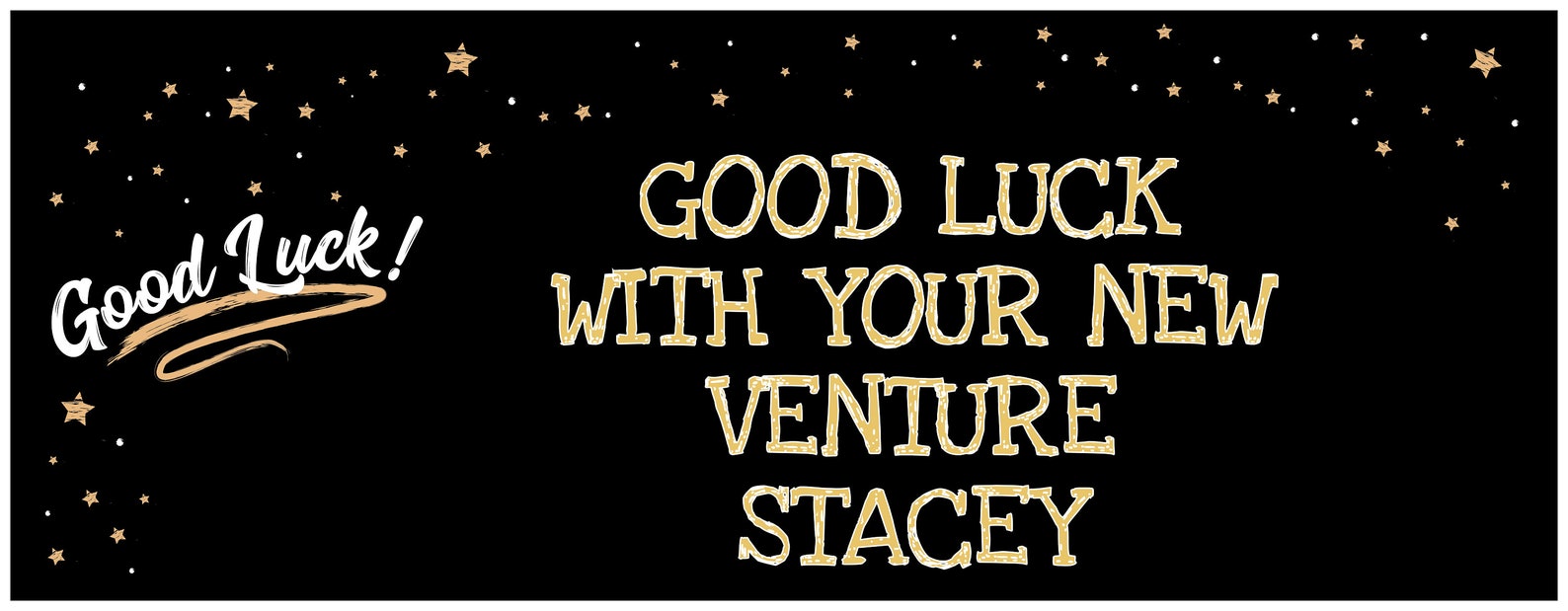 2 Personalised Good Luck! Banners - Available in 6 Colours - Any ...