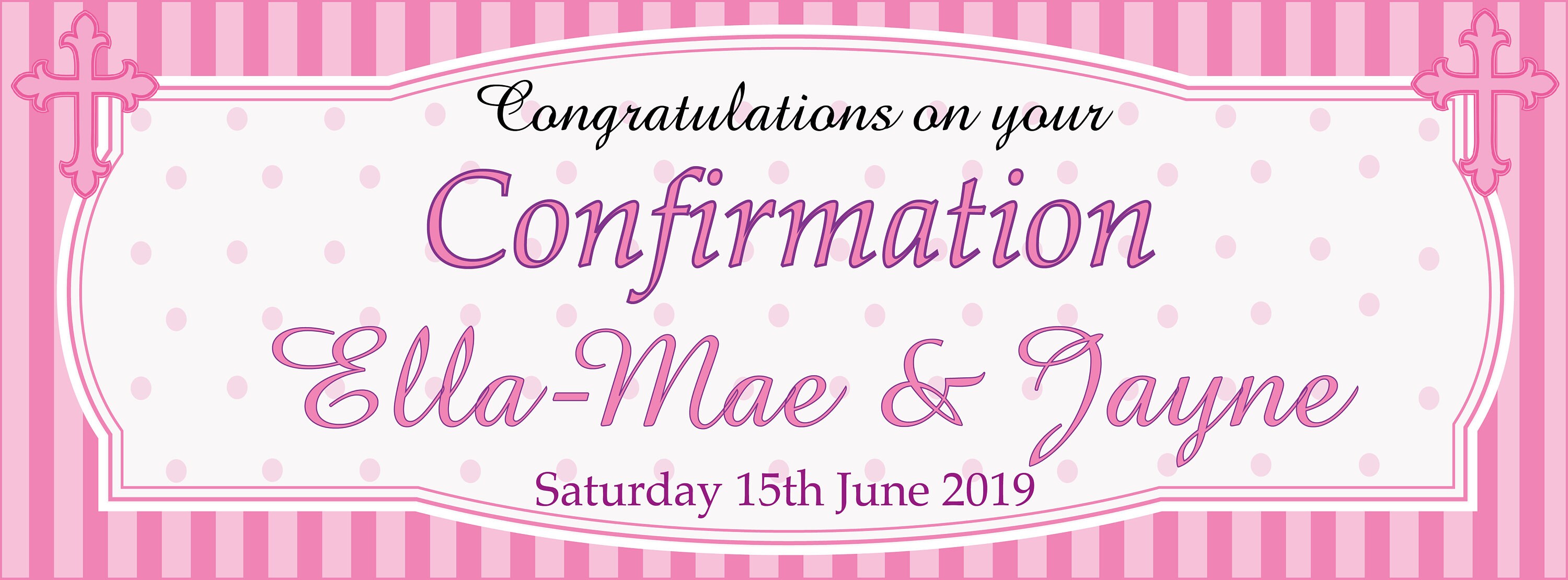 2 Personalised Confirmation Banners Any Name and Date | Etsy UK