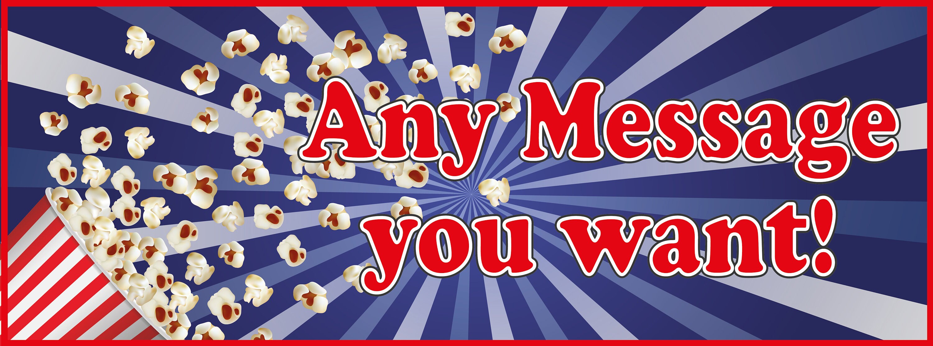 2 Personalised Popcorn Party Banners Any MESSAGE of your | Etsy