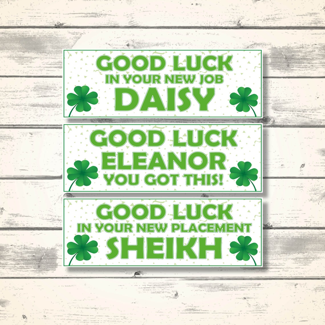 2 Personalised Good Luck Banners Any NAME Any MESSAGE - Etsy
