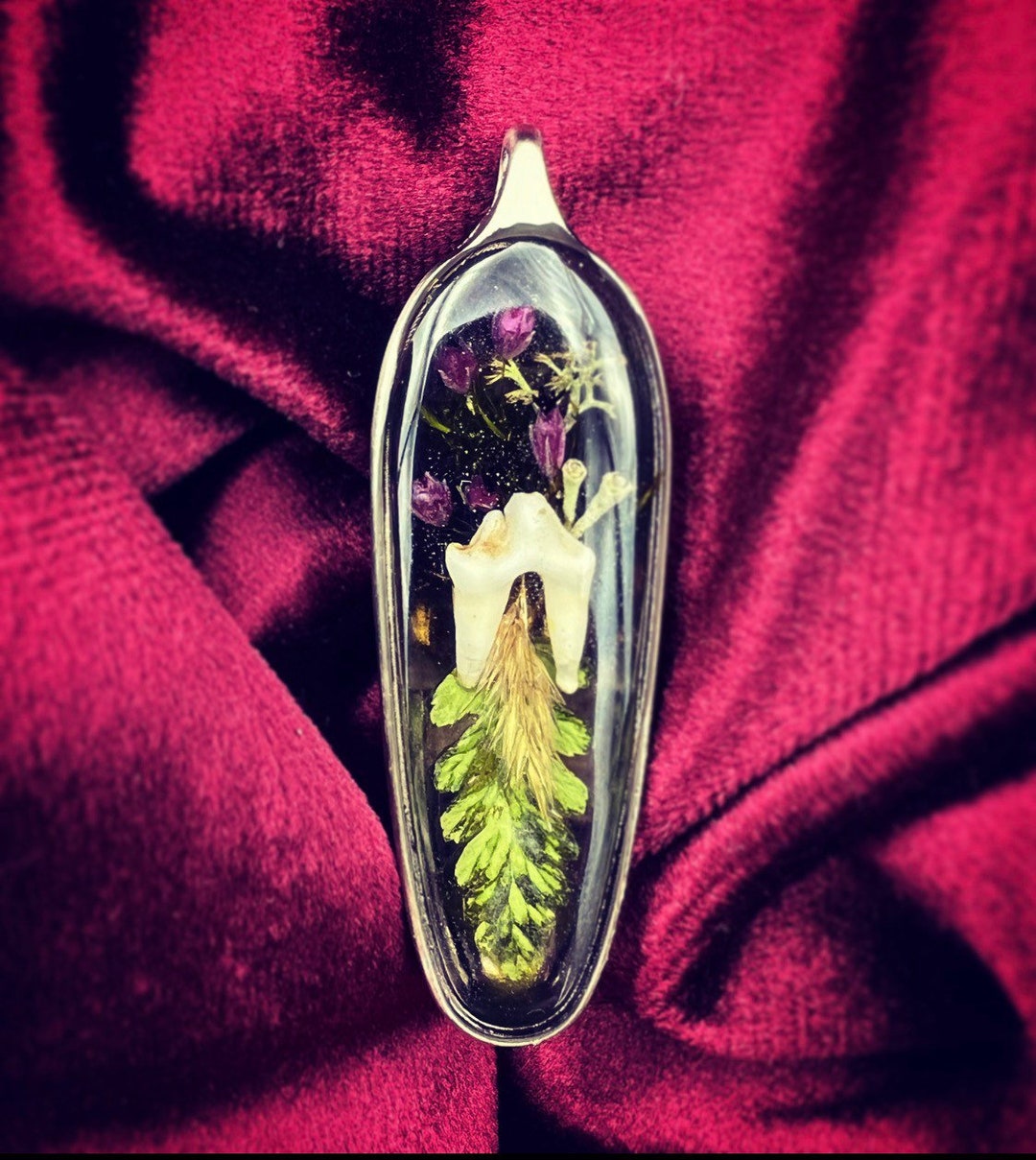 Pendant With a Fox Tooth, Plants and Lichens - Etsy